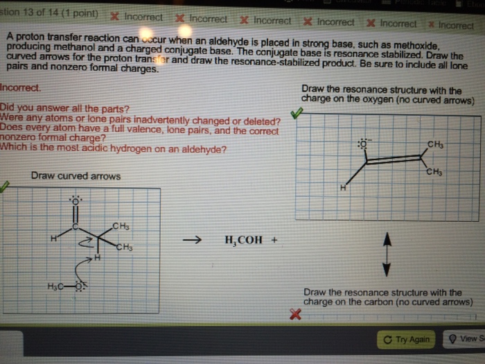 Solved A proton transfer reaction can occur when an aldehyde | Chegg.com