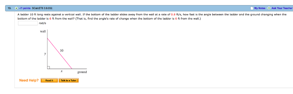 Solved 13. + ㅢ1 points SCalcET8 3.9.032. My Notes Ask Your | Chegg.com Solved 13. + ㅢ1 points SCalcET8 3.9.032. My Notes Ask Your | Chegg.com
