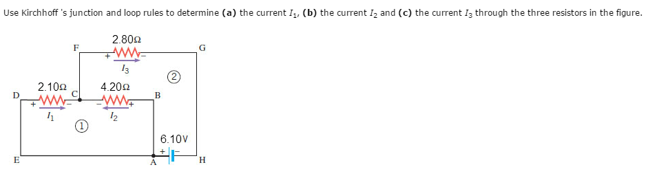 Solved Use Kirchhoff's junction and loop rules to determine | Chegg.com