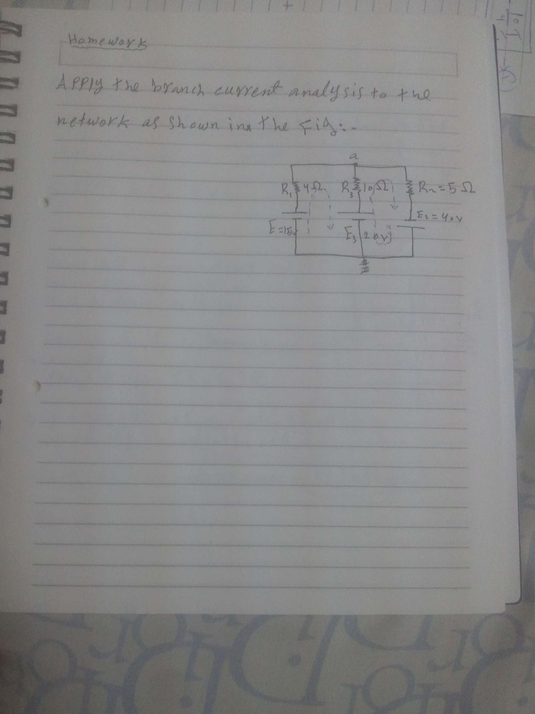 Solved Apply the branch current analysis to the network as | Chegg.com