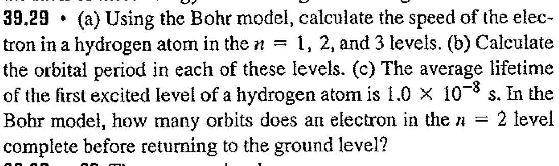 Using the Bohr model, calculate the speed of the | Chegg.com