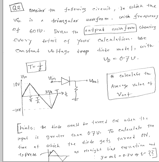 Solved Q2 Consider The Following Circuit In Which The V In