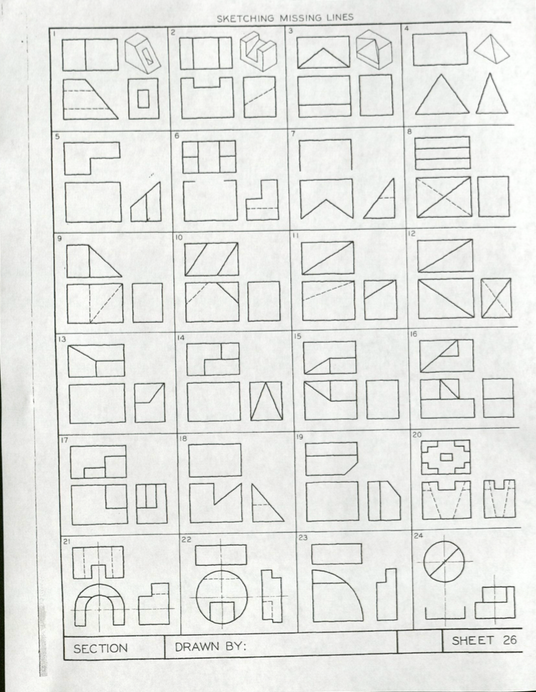 Solved SECTION SKETCHING MISSING LINES 22 DRAWN BY: SHEET 26 | Chegg.com Solved SECTION SKETCHING MISSING LINES 22 DRAWN BY: SHEET 26 | Chegg.com