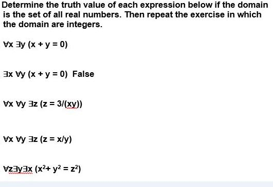 Solved Determine the truth value of each expression below if | Chegg.com