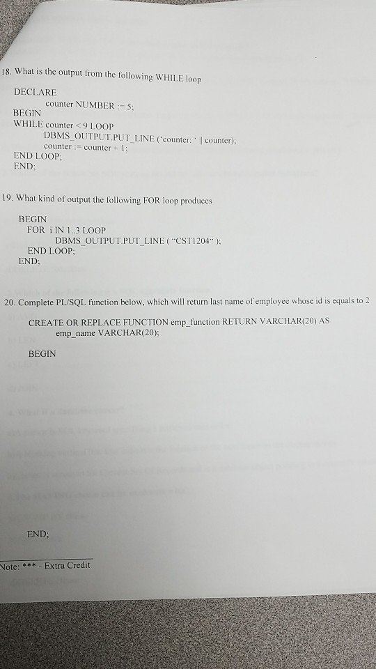 Solved 18. What is the output from the following WHILE loop | Chegg.com