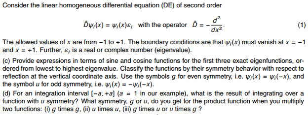 Solved Consider the linear homogeneous differential equation | Chegg.com