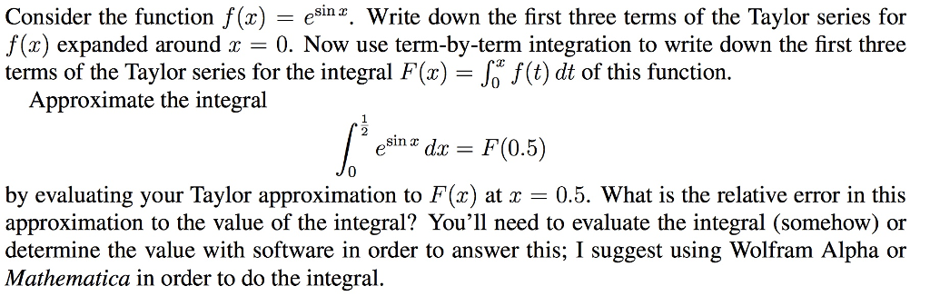 Solved Consider the function f(x) = e^sin x. Write down the | Chegg.com
