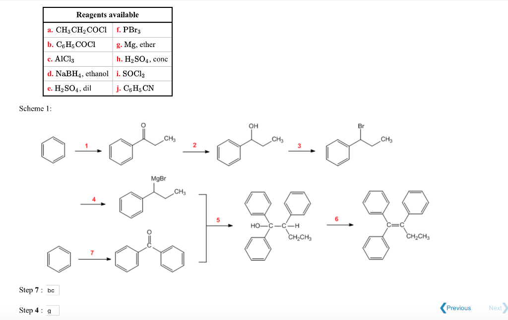Solved Select the reagent(s) necessary for the given step of | Chegg.com