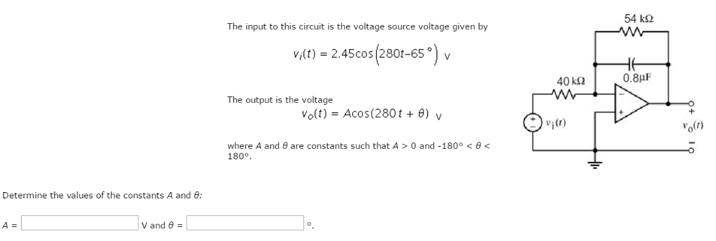 Solved The input to this circuit is the voltage source | Chegg.com
