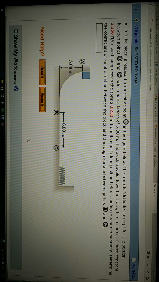 Solved A 10.0-kg block is released from rest at point A in | Chegg.com