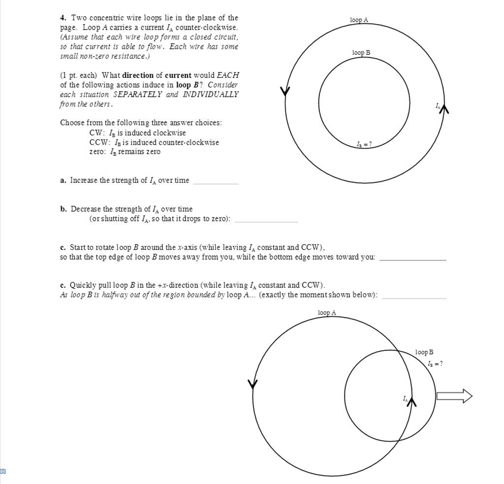 Solved Two concentric wire loops lie in the plane of the | Chegg.com