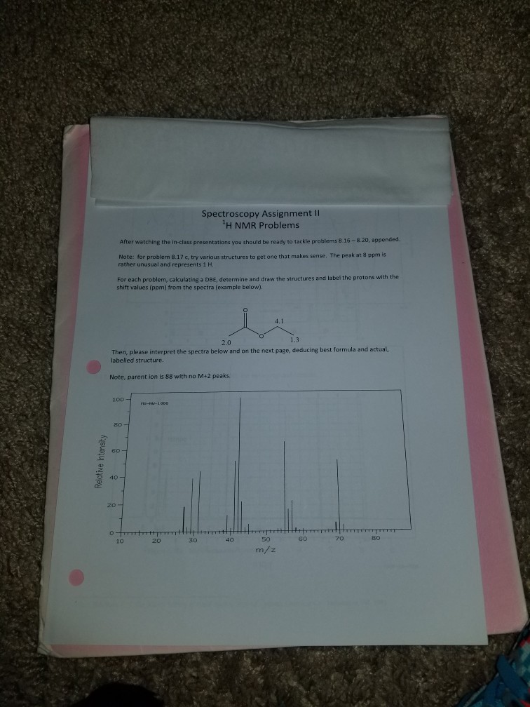 Solved Spectroscopy Assignment Il H NMR Problems After | Chegg.com