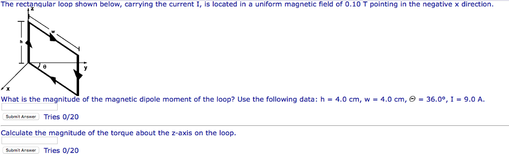 Solved The rectangular loop shown below, carrying the | Chegg.com