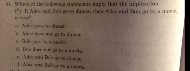 Solved Which of the following statements imply that the | Chegg.com