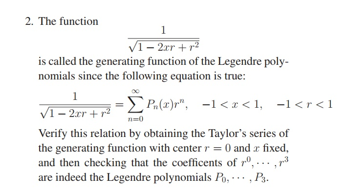 Solved 2. The function is called the generating function of | Chegg.com