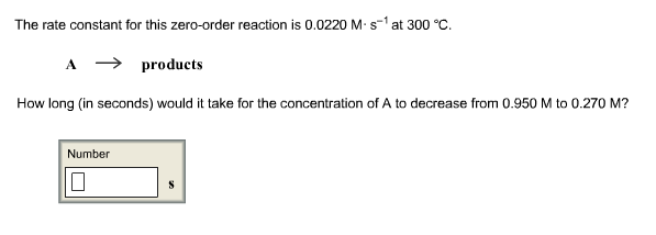 Solved The rate constant for this zero-order reaction is | Chegg.com