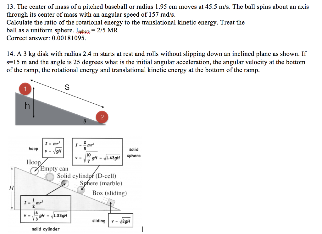 Solved 13. The center of mass of a pitched baseball or | Chegg.com