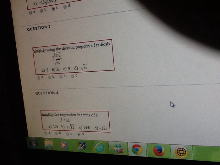 Solved Question 3 Simplify using the division property of | Chegg.com