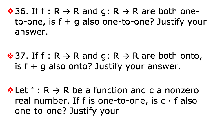 Solved ※36. If f : R → R and g: R → R are both one- to-one, | Chegg.com