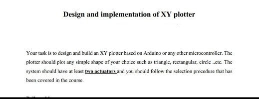 Solved Design and implementation of XY plotter Your task is | Chegg.com