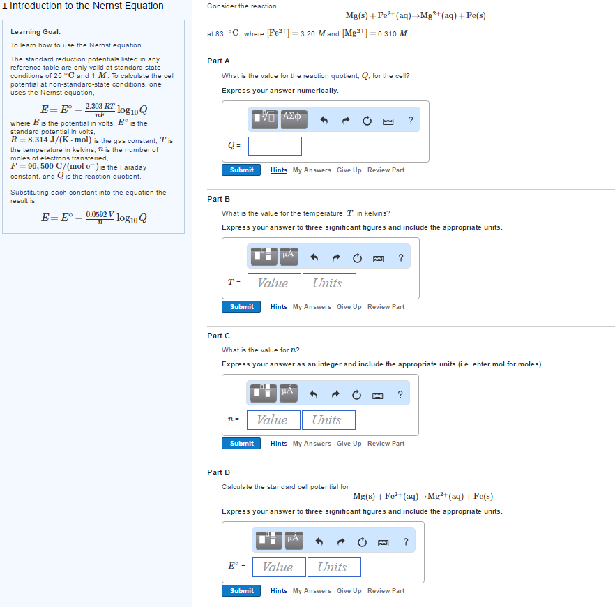 Solved The standard reduction potentials listed in any | Chegg.com