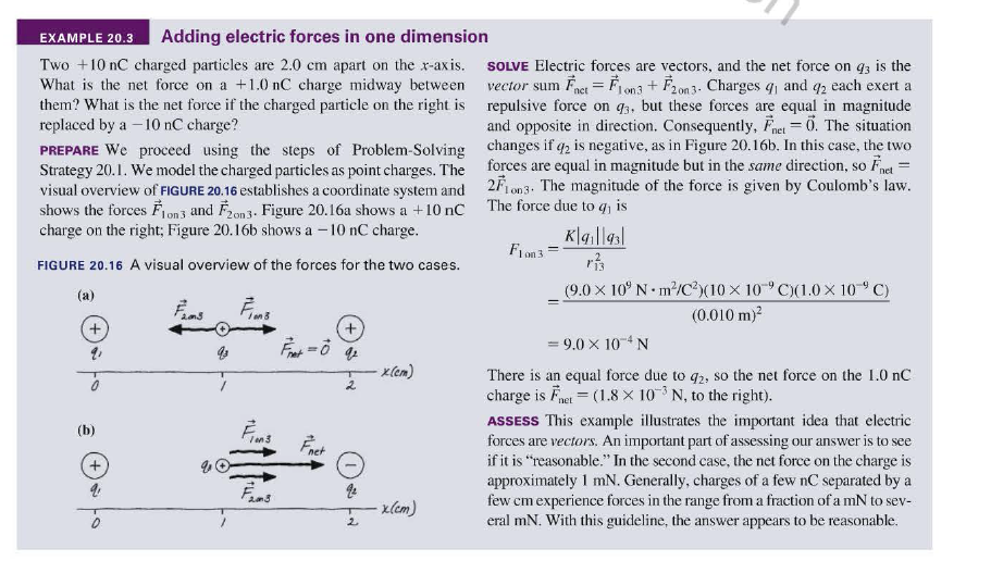 Solved Adding electric forces in one dimension Two +10nC | Chegg.com