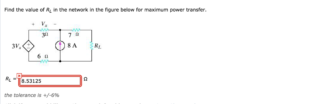 Solved Find the value of RL in the network in the figure | Chegg.com
