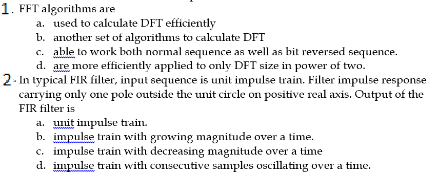 FFT algorithms are used to calculate DFT efficiently | Chegg.com