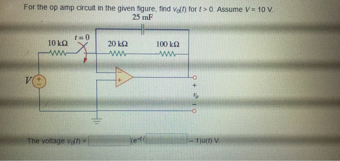 Solved For the op amp circuit in the given figure find v_0t) | Chegg.com