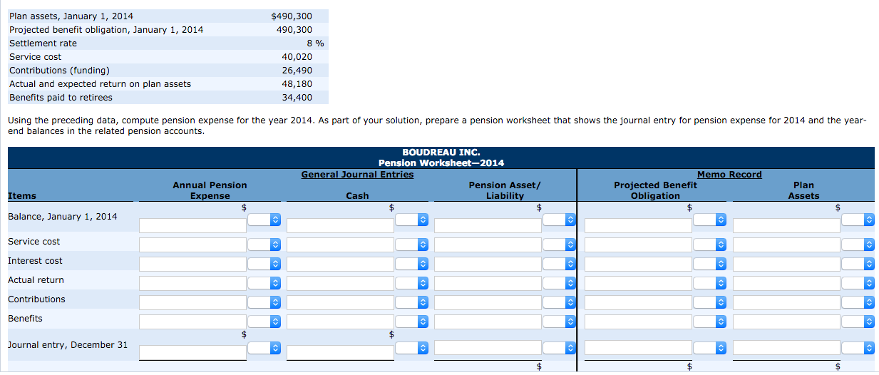 Solved Using the preceding data, compute pension expense for | Chegg.com