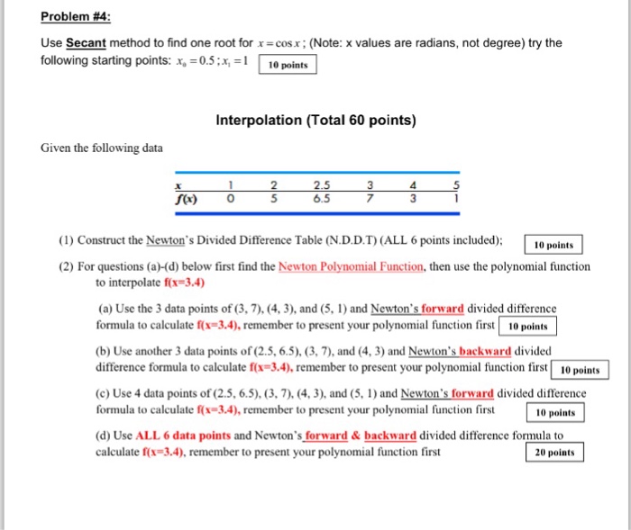 Solved Use Secant method to find one root for x = cos x; try | Chegg.com