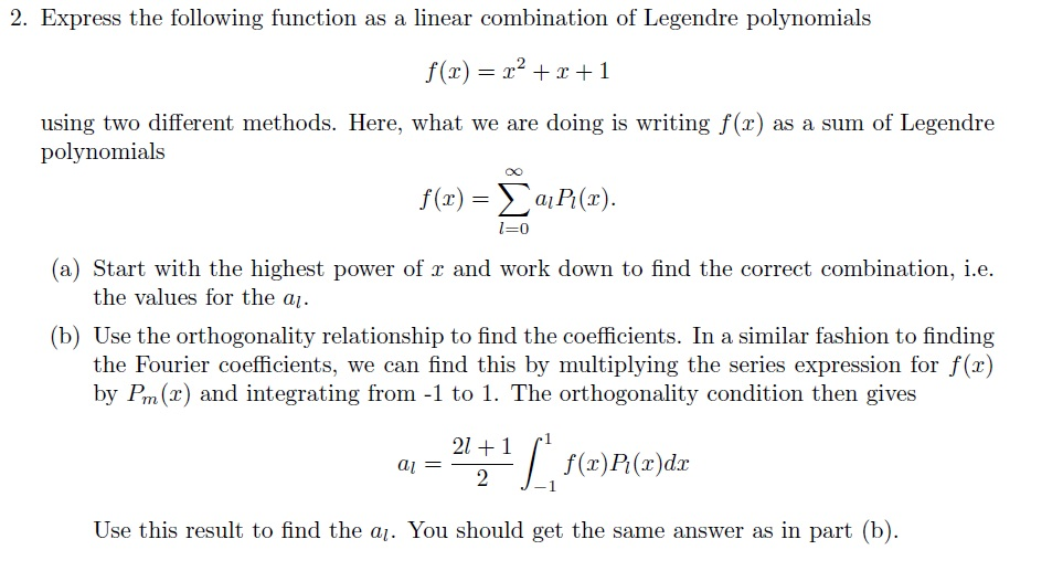 Solved 2. Express the following function as a linear | Chegg.com
