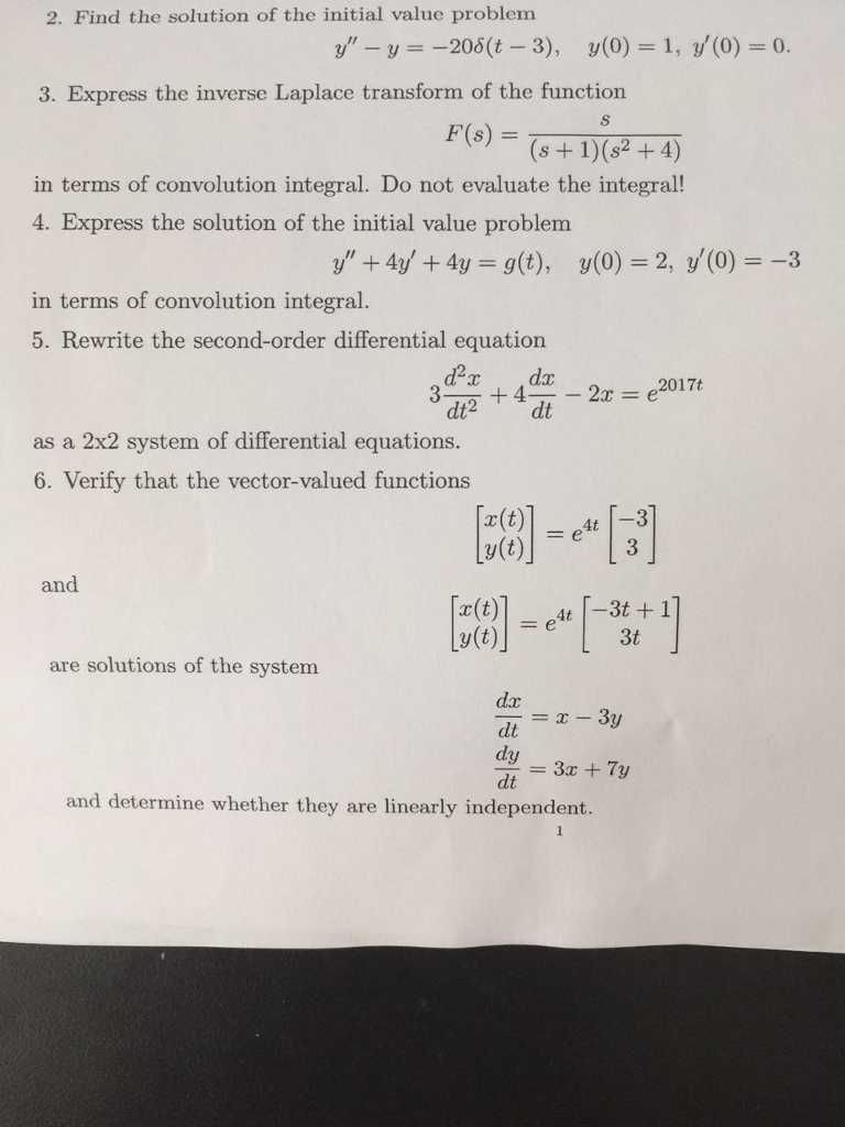 Solved Find the solution of the initial value problem y" - | Chegg.com