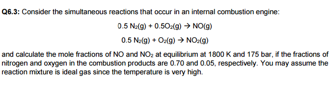 Solved Q6.3: Consider the simultaneous reactions that occur | Chegg.com