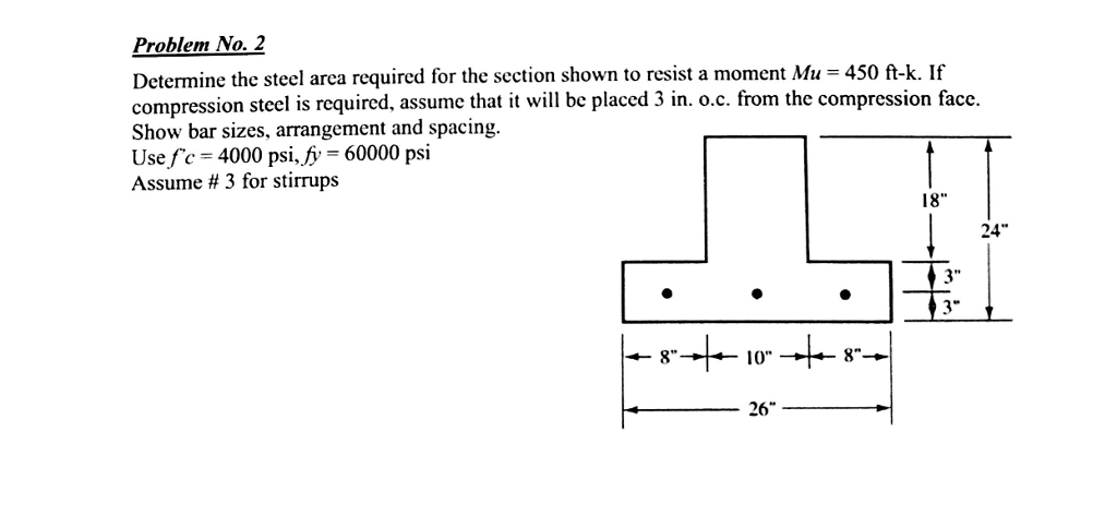 Solved Determine the steel area required for the section | Chegg.com