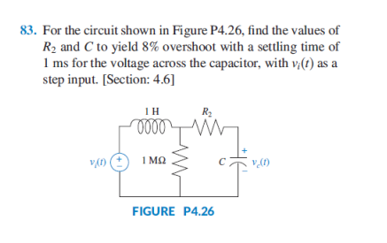 Solved 83. For the circuit shown in Figure P4.26, find the | Chegg.com