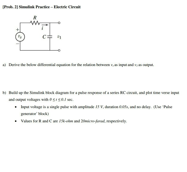 Solved [Prob. 2] Simulink Practice Electric Circuit Us a) | Chegg.com