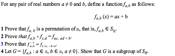 Solved For any pair of real numbers a notequalto 0 and b, | Chegg.com