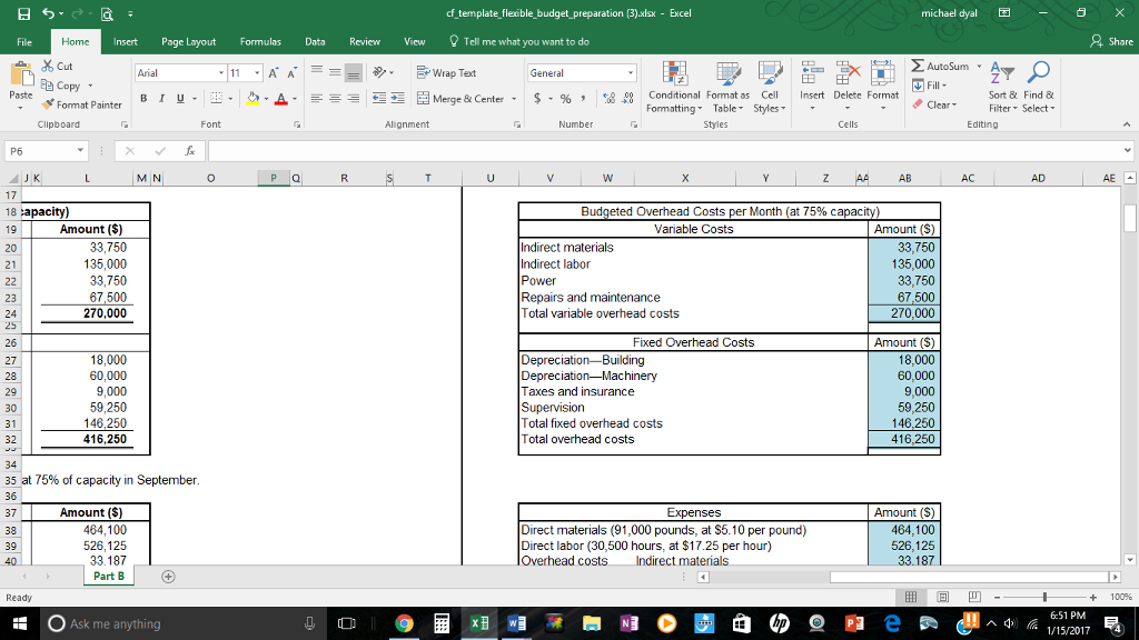 Solved H 5 cf template flecible budget preparation (3).xlsx | Chegg.com