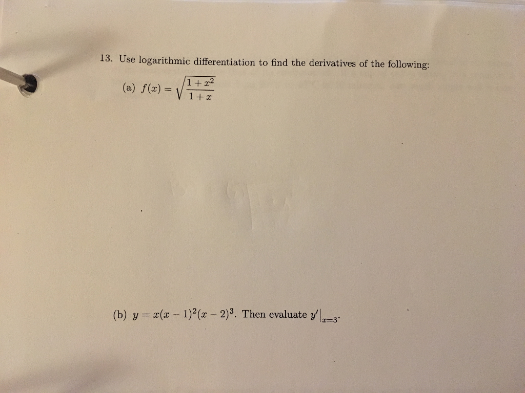 Solved Use logarithmic differentiation to find the | Chegg.com