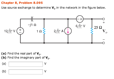 Solved Use source exchange to determine Vo in the network in | Chegg.com