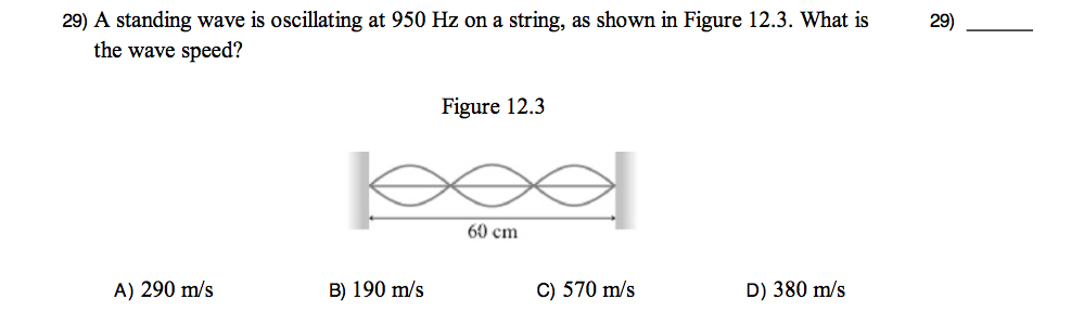 Solved A standing wave is oscillating at 950 Hz on a string, | Chegg.com
