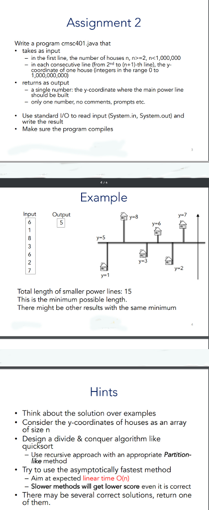 Solved Assignment 2 Write a program cmsc401.java that takes | Chegg.com
