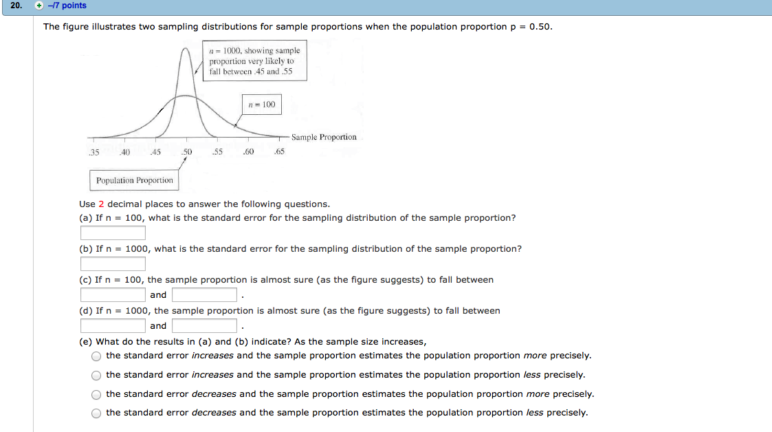 Solved The figure illustrates two sampling distributions for | Chegg.com
