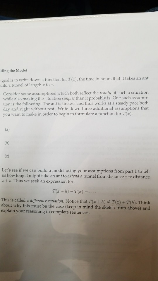 Solved duc ok Math 241 Project 1: Ant Tunnel Building | Chegg.com