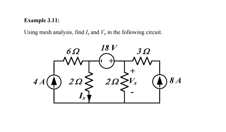 Solved Using mesh analysis, find I_x and V_x in the | Chegg.com