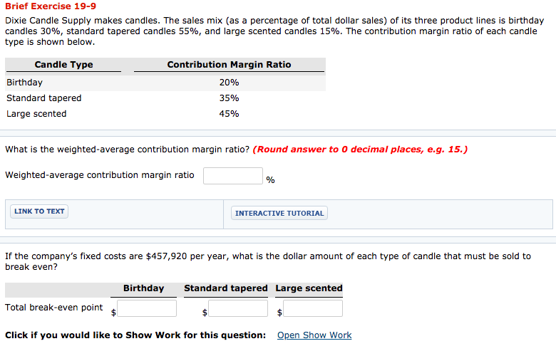 Solved Brief Exercise 19-9 Dixie Candle Supply makes | Chegg.com