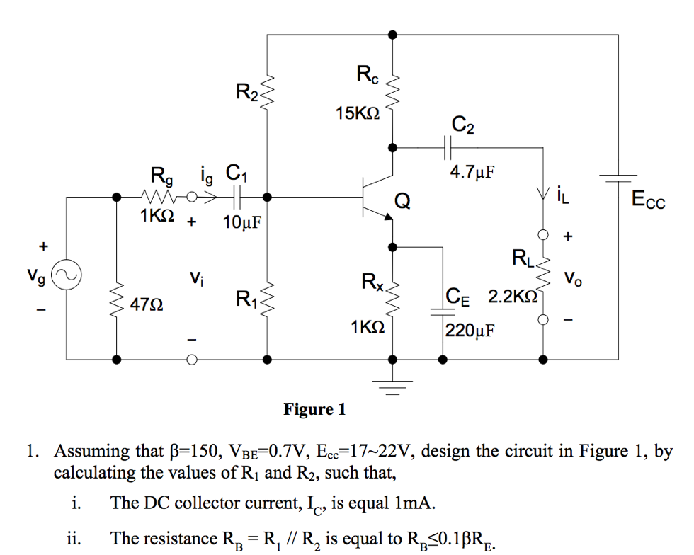 Solved Assuming that beta=150, V_BE=0.7V, E_cc=17 22V, | Chegg.com