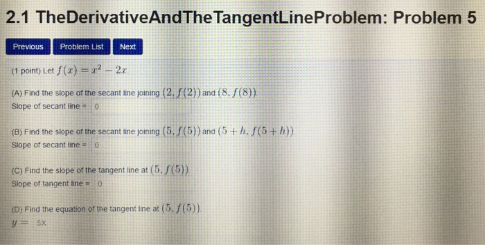 Solved Let f(x) = x^2 - 2x. Find the slope of the secant | Chegg.com