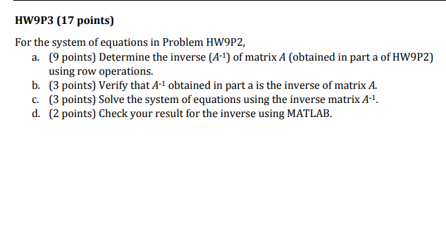 Solved HW9P3 (17 points) For the system of equations in | Chegg.com